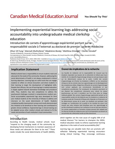 Pdf Implementing Experiential Learning Logs Addressing Social