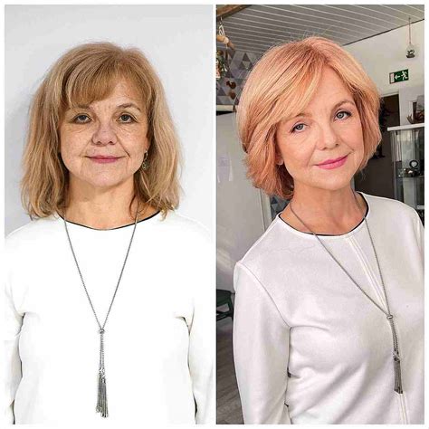 Short Hairstyles For Over 50 With Square Face