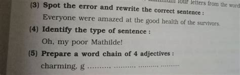 3 Spot The Error And Rewrite The Correct Sentence Everyone Were Amazed