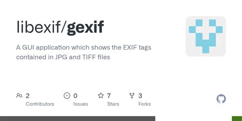 Github Libexifgexif A Gui Application Which Shows The Exif Tags