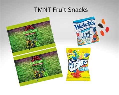 Teenage Mutant Ninja Turtles Chip Bag Fruit Snack And Juice Box Template