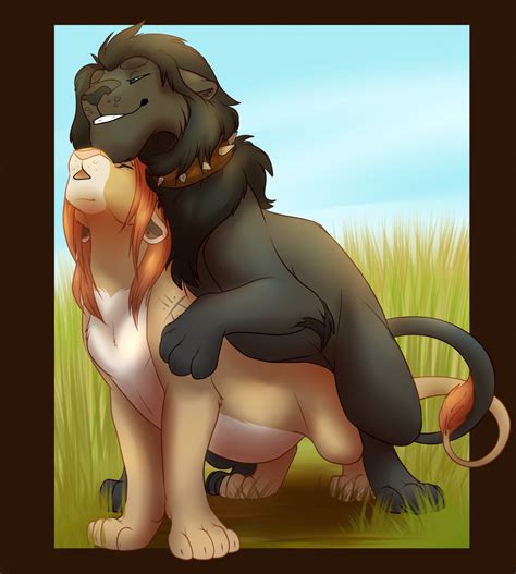 Rule 34 Collar Duo Feline Feral Feral On Feral Fur Grass Hair Lion