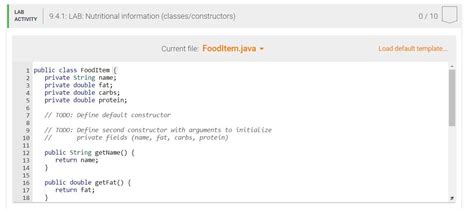 Solved Given Main Complete The Fooditem Class In File