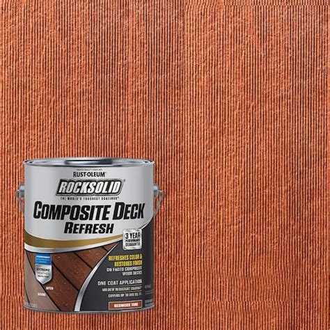 Rust Oleum RockSolid Gal Redwood Composite Deck Coating Pack The Home Depot