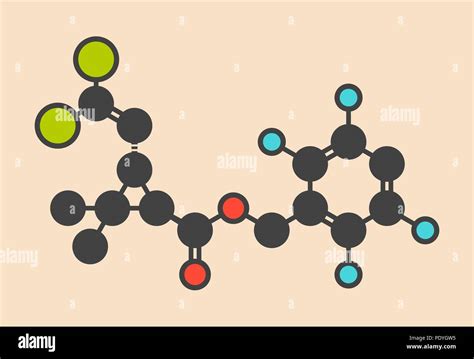 Transfluthrin Insecticide Molecule Stylized Skeletal Formula Chemical