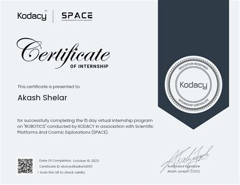 akash shelar on linkedin kodacy roboticsinternship space kodacy