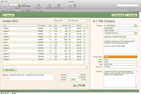 Filemaker Pro Invoice Template Pro