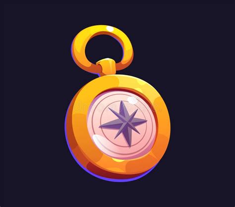Cartoon Vintage Compass Isolated Navigation Item Stock Illustration
