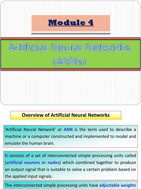 elet442 artificial neural networks anns pdf artificial neural network computational