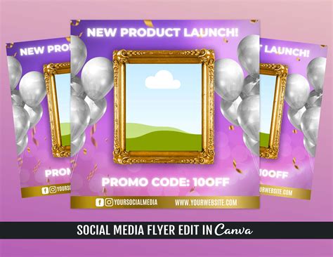 New Product Launch Flyer Template Discount Code Flyer Etsy