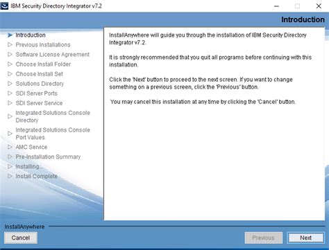Installing Security Directory Integrator 72