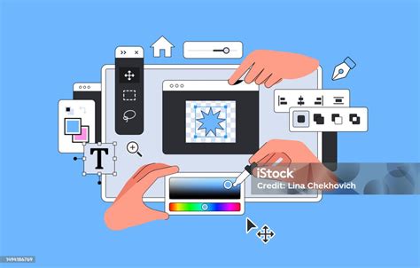 Ui 디자인 레이아웃 벡터 그림입니다 래스터 그래픽 편집의 전문 디지털 아트를 위한 도구입니다 디자이너 대시보드 건강관리와