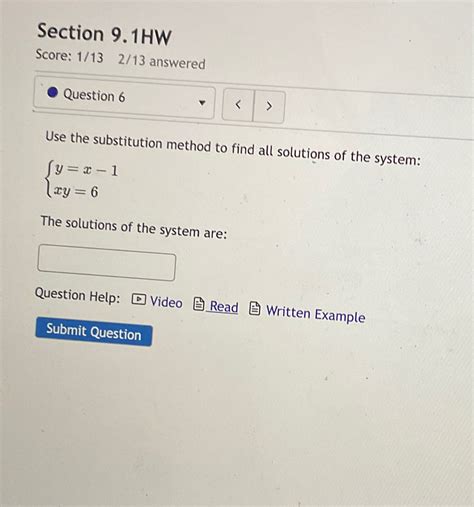 Solved Section 9 1HWScore 1 13 2 13 AnsweredQuestion 6Use Chegg Com