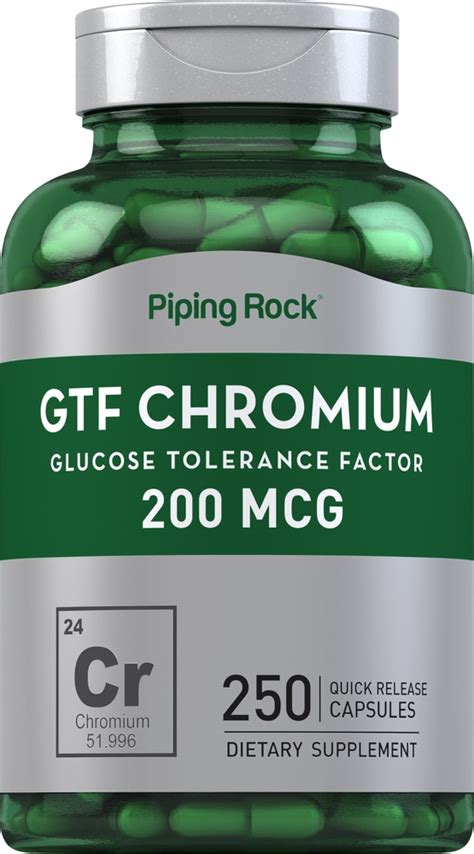 GTF Chromium, 200 mcg, 250 Quick Release Capsules | PipingRock Health ...