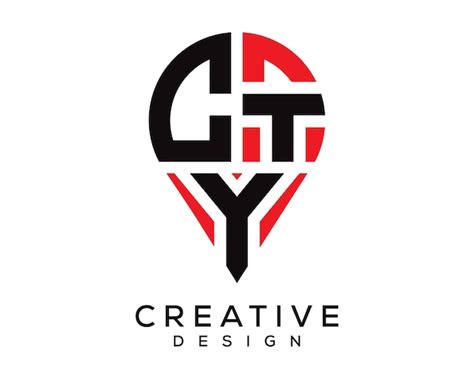 Premium Vector Cty Letter Location Shape Logo Design