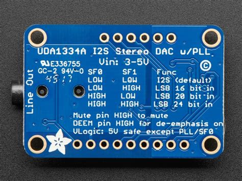 Pinouts Adafruit I2s Stereo Decoder Uda1334a Adafruit Learning System