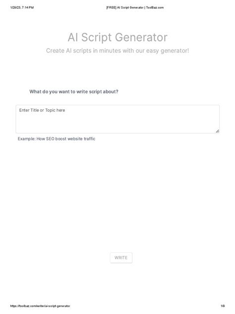 Free Ai Script Generator Pdf Artificial Intelligence