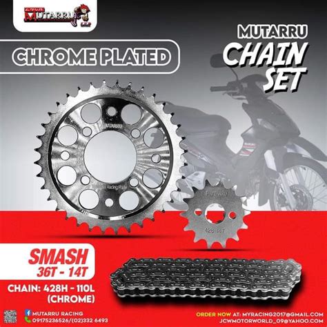 Mutarru Chain Set Silver Smash Wave Sniper Raider Made In Thailand Shopee Philippines