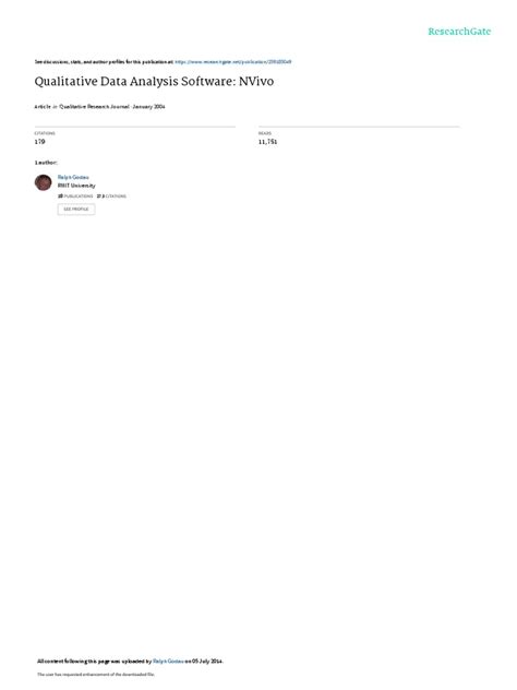 Qualitative Data Analysis Software Nvivo V3 A Pdf Computer File Microsoft Windows