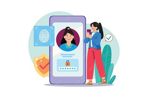 Premium Vector Biometric Verification Illustration Concept A Flat Illustration Isolated On