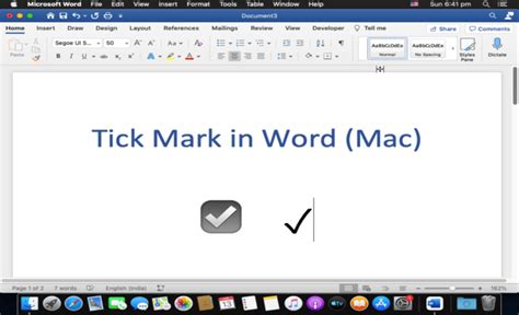 How To Insert A Tick Mark In Ms Word Mac Pickupbrain Be Smart