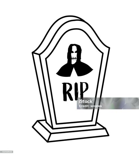 악마 선 아이콘이있는 묘비 Rip 검은색에 대한 스톡 벡터 아트 및 기타 이미지 검은색 공포 무서움 공휴일 Istock