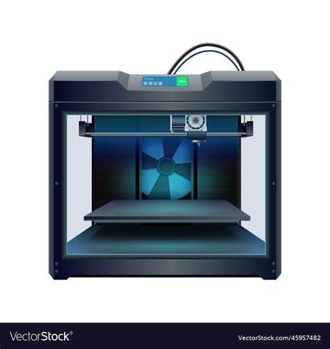 3d Printer Case Composition Royalty Free Vector Image