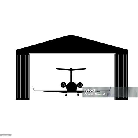 흰색 배경에 격납고 아이콘 비행기 표지판격납고 공항 격납고 기호 항공기 격납고 로고 플랫 스타일 비행기 격납고에 대한 스톡 벡터 아트 및 기타 이미지 Istock