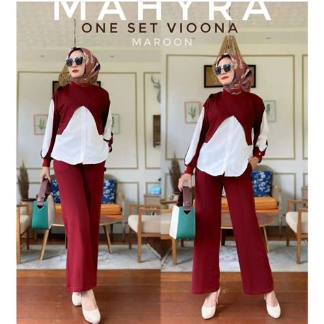 Jual Baju Pesta Setelan Wanita Remaja Korea Muslim Busui Adem Modis Elegan Trandy Model Terbaru