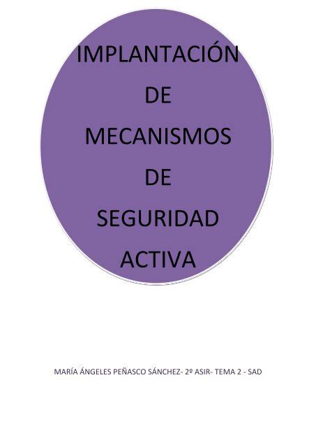 Implantacion De Mecanismos De Seguridad Activa
