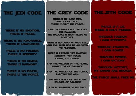 Jedi And Sith Code