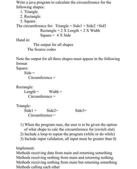 Solved Write A Java Program To Calculate The Circumference