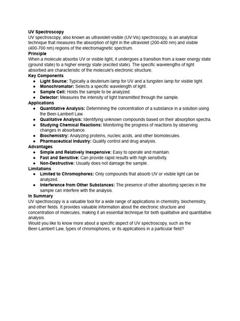 Uv Spectroscopy Pdf