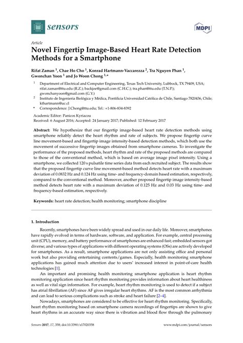 pdf novel fingertip image based heart rate detection methods for a