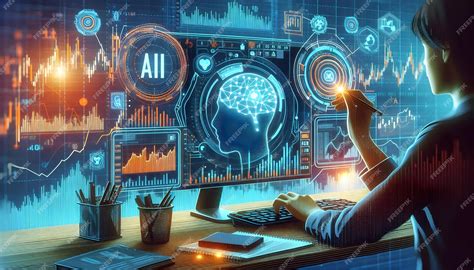 2d Vector As Stock Trader Using Ai For Predictive Stock Trading Concept