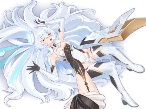 Rule 34 2girls Absurdres Black Thighhighs Blue Hair Breasts Cleavage