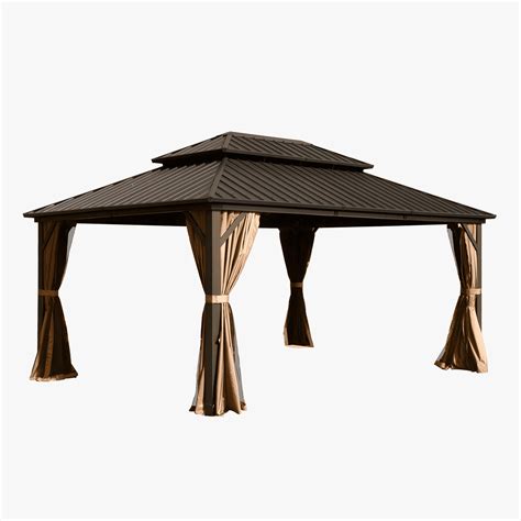 Total Outdoor 12x16 Ft Hardtop Gazebo Canopy Metal With Galvanized
