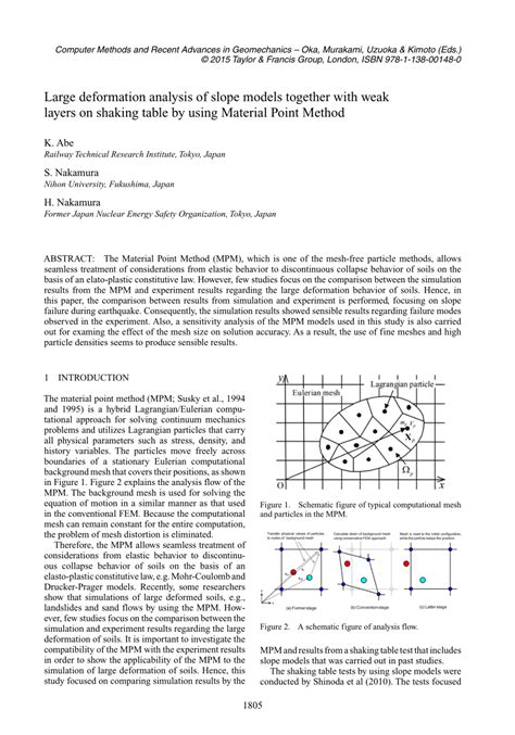 Pdf Large Deformation Analysis Of Slope Models Together With Weak Layers On Shaking Table By