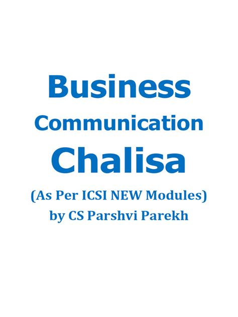 Cseet Business Communication Chalisa Pdf Communication Punctuation
