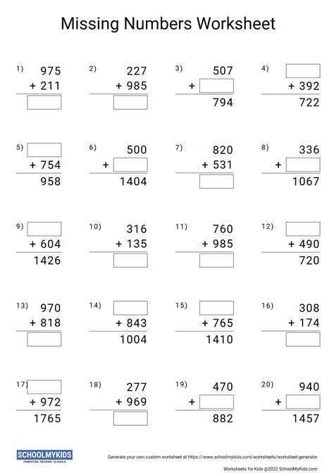 100 Chart Math Missing Numbers
