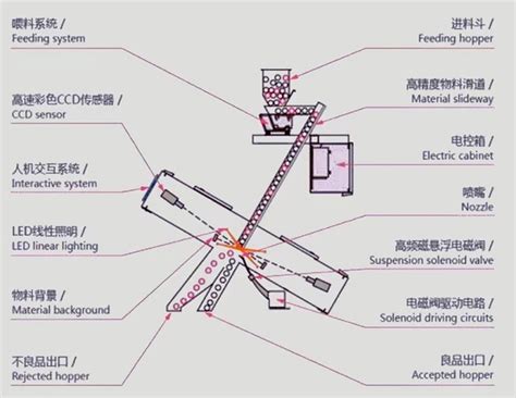 Chute Color Sorter Machine Blue White Color Sorting Equipment