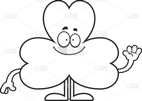 卡通三叶草挥舞着