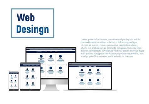 모니터 노트북 태블릿 전화용 웹 디자인 웹 사이트 템플릿 모바일 및 웹 응용 프로그램용 요소 사용자 인터페이스 Ui 및 사용자 경험 Ux 콘텐츠 조직 랜딩 페이지 배너