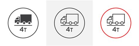 무게 제한 교통 표지판 벡터는 검은 색과 컬러 버전으로 설정됩니다 경계에 대한 스톡 벡터 아트 및 기타 이미지 경계 교통 교통수단 Istock