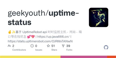 GitHub geekyouth uptime status 基于 UptimeRobot api 时时监控主机网站端口等在线状态 https up java