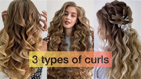 3 Different Types Of Curls On Curling Iron And Flat Iron Youtube