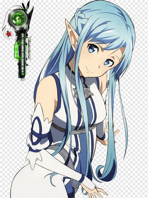 Blue Hair Anime Girl Sword
