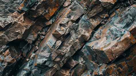 Closeup Of Rugged Rock Formations Showcasing Rich Textures And Colors