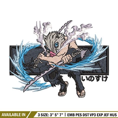 Inosuke Frame Embroidery Design Inosuke Embroidery Anime D Inspire Uplift
