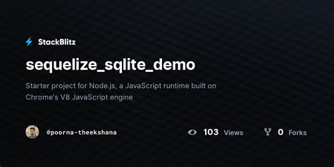 Sequelizesqlitedemo Stackblitz